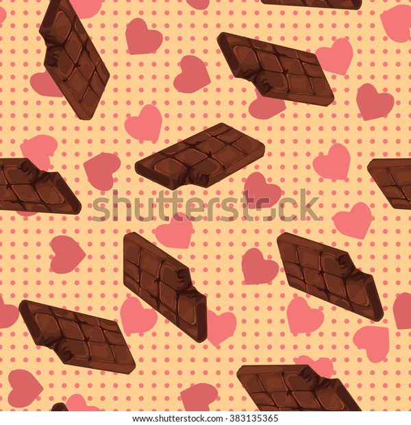 Seamless Pattern Chocolate On Background Pink Stock Vector (Royalty ...