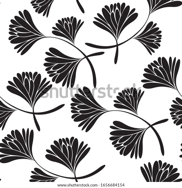Seamless Pattern Chrysanthemumsjapanese Floral Pattern On Stock Vector Royalty Free 1656684154