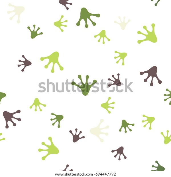 Seamless Pattern Colored Frogs Footprints Stock Vector (Royalty Free ...