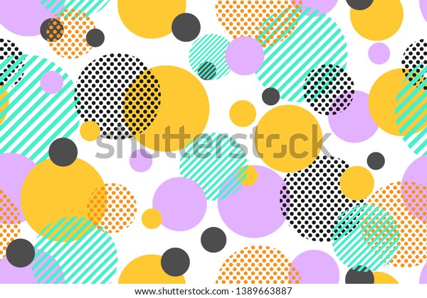 Seamless Pattern Colorful Dots Geometric Circle Stock Vector (Royalty ...