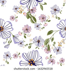 Botanical Seamless Repeat Vector Pattern Different Stock Vector ...