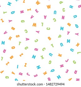 Seamless Pattern Colorful Letters Random Order Stock Vector (Royalty ...