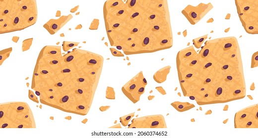 Seamless Pattern Cookies Chocolate Crumbs Stock Vector (Royalty Free ...