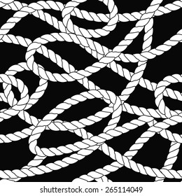Seamless Pattern Cords Black White Stock Vector (Royalty Free ...