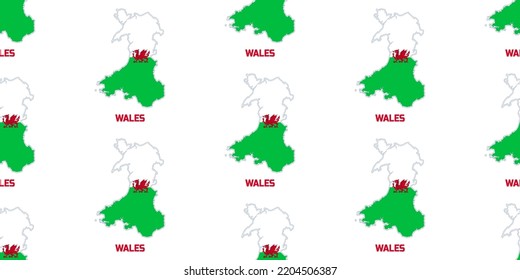 Seamless Pattern Country Map Wales Colours Stock Vector (Royalty Free ...