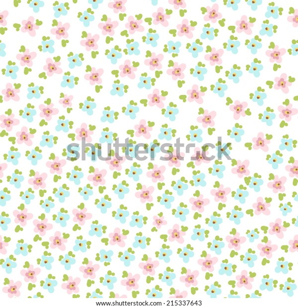 Seamless Pattern Cute Little Flowers Vector Stock Vector (Royalty Free ...