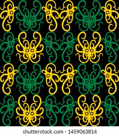 Seamless Pattern Dayak Batik Borneo Motif Stock Vector (Royalty Free ...
