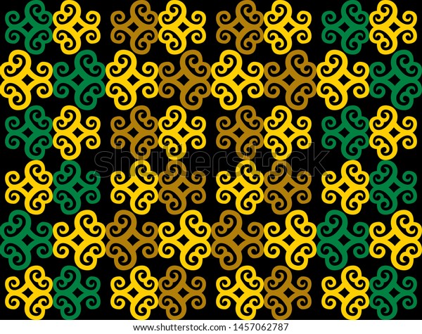 Seamless Pattern Dayak Batik Borneo Motif Stock Vector (Royalty Free ...