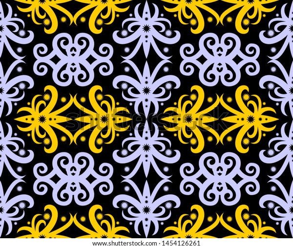 Vektor Stok Seamless Pattern Dayak Ethnic Batik Borneo (Tanpa Royalti ...