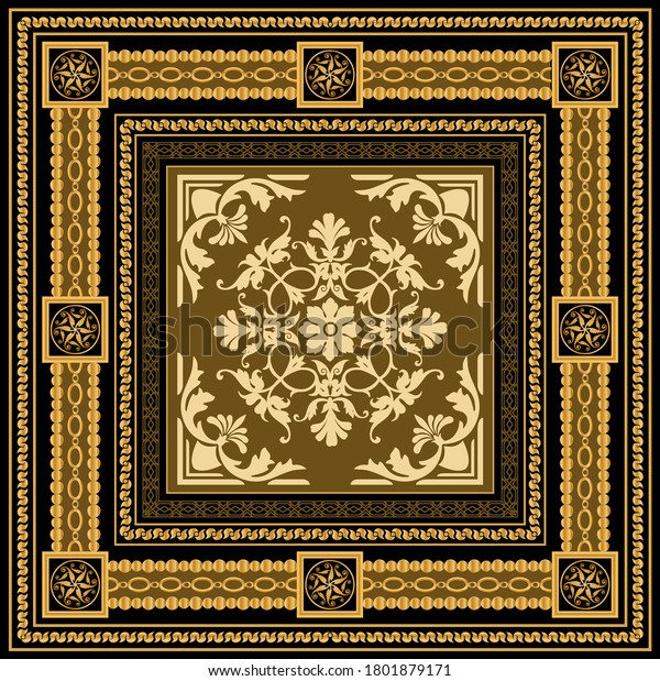 Seamless Pattern Decorated Precious Stones Gold Stock Vector (Royalty ...