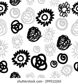 Seamless Pattern Decorative Motif Doodles Scribbles Stock Vector ...