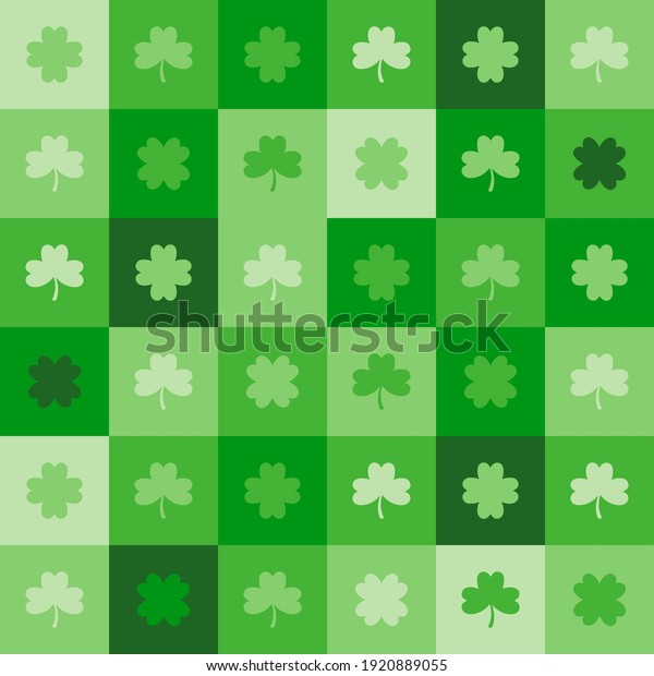 Seamless Pattern Design Shamrock Square Blocks Stock Vector (Royalty ...