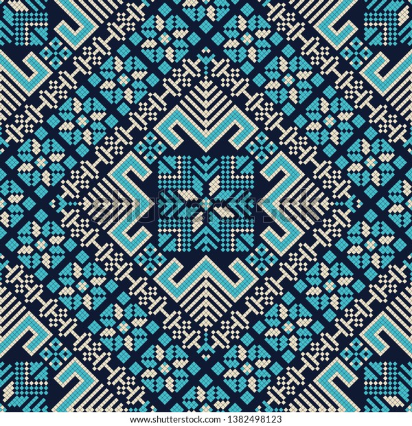 Seamless Pattern Design Traditional Palestinian Embroidery Stock Vector ...