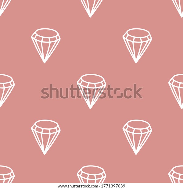 Seamless Pattern Diamond Symbols Linear Style Stock Vector (Royalty ...