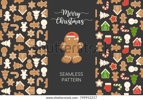 Seamless Pattern Different Gingerbread Men Cookie Stock Vector (Royalty ...