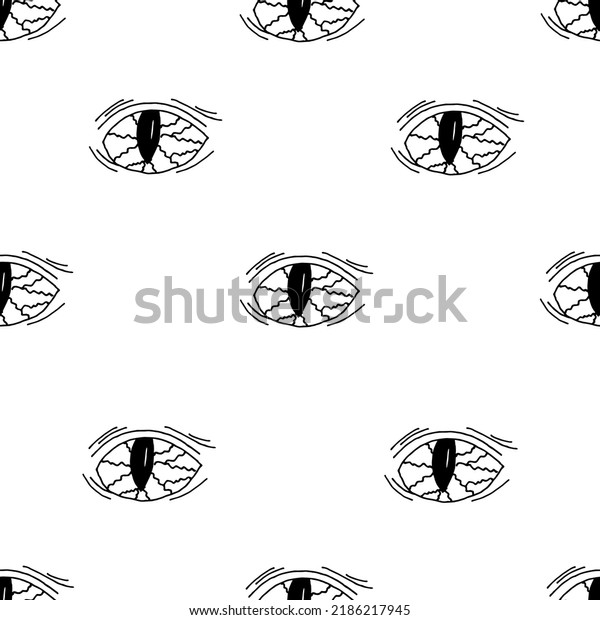 Seamless Pattern Dragon Eye Set Scary Stock Vector (Royalty Free ...