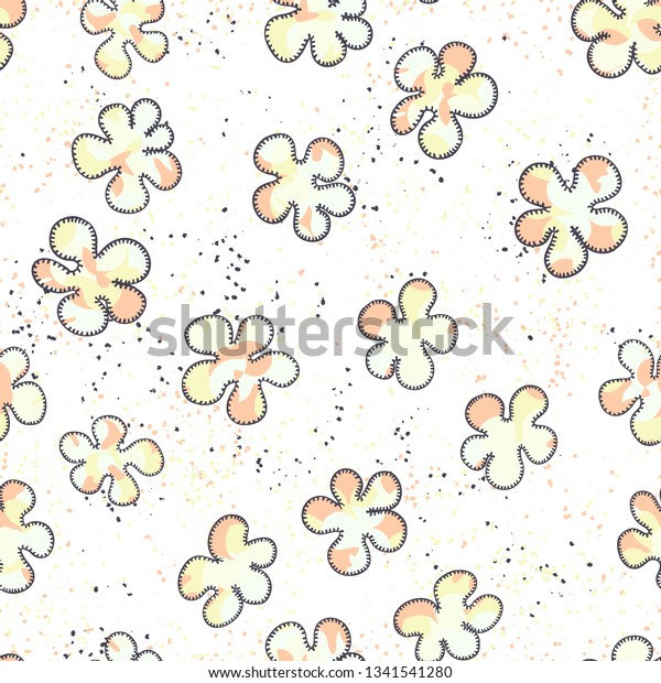 Seamless Pattern Drawn Blotches Patched Randomly Stock Vector (Royalty ...