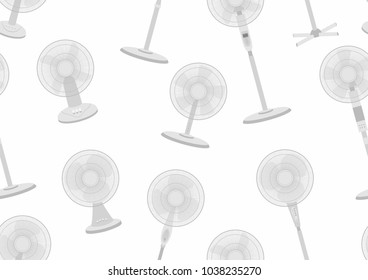 Seamless Pattern Electric White Fan Isolated Stock Vector (Royalty Free ...