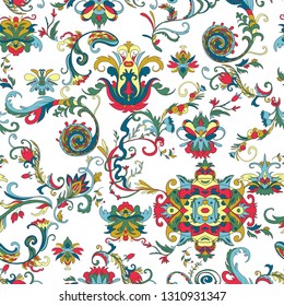 Seamless Pattern Floral Elements Traditional Arabic Stock Vector ...