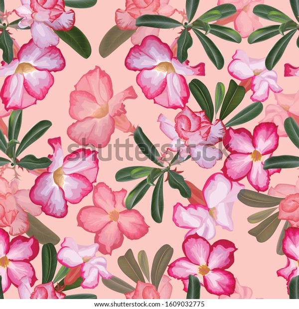 Seamless Pattern Flower Vector Illustration Mock Stock Vector Royalty