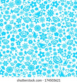 Cute Small Blue Flower Pattern Stock Vector (Royalty Free) 1137475799 ...