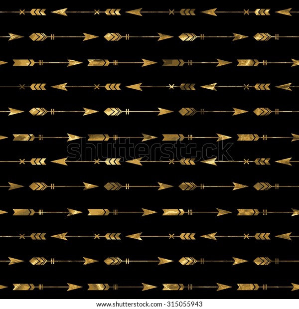 Seamless Pattern Gold Arrows Tribal Ornament Stock Vector (Royalty Free ...