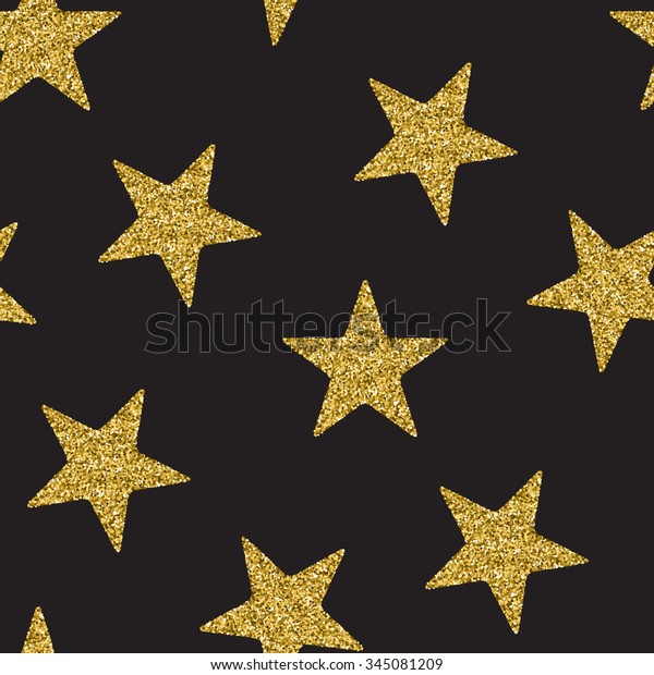 Seamless Pattern Gold Glitter Textured Stars Stock Vector (Royalty Free ...