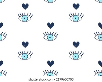 Seamless Pattern Human Eyes Hearts On Stock Vector (Royalty Free ...