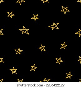 Seamless Pattern Line Art Stars On Stock Vector (Royalty Free ...