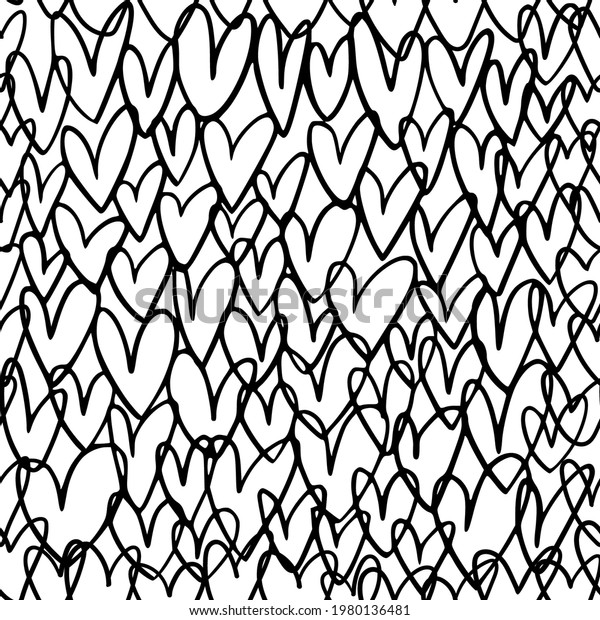 Seamless Pattern Made Overlapping Hand Drawn Stock Vector (Royalty Free ...