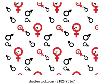 Seamless Pattern Male Female Characters Ideal Stock Vector (Royalty ...