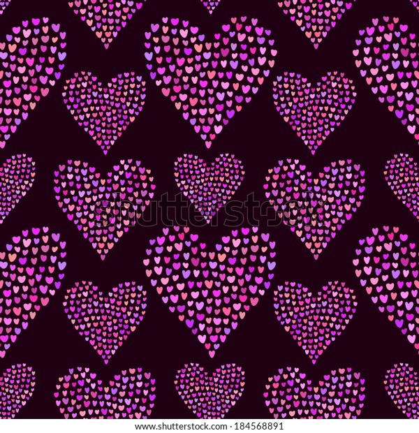 Seamless Pattern Many Little Hearts Shape Stock Vector (Royalty Free ...