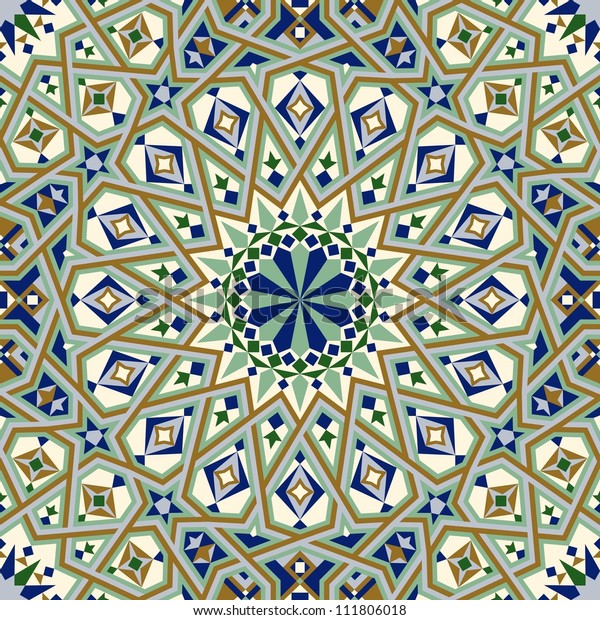 Seamless Pattern Moroccan Style Casablanca Mosque Stock Vector (Royalty ...