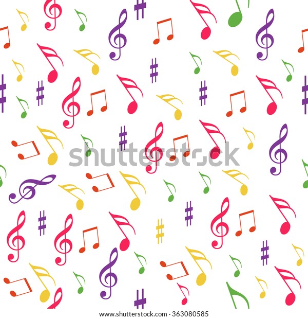 Seamless Pattern Music Melody Song On Stock Vector (Royalty Free) 363080585