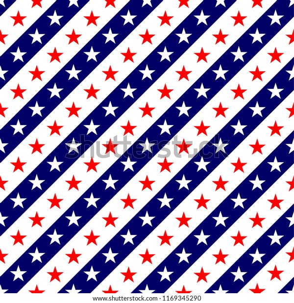 Seamless Pattern National Usa Flag Stripes Stock Vector (Royalty Free ...