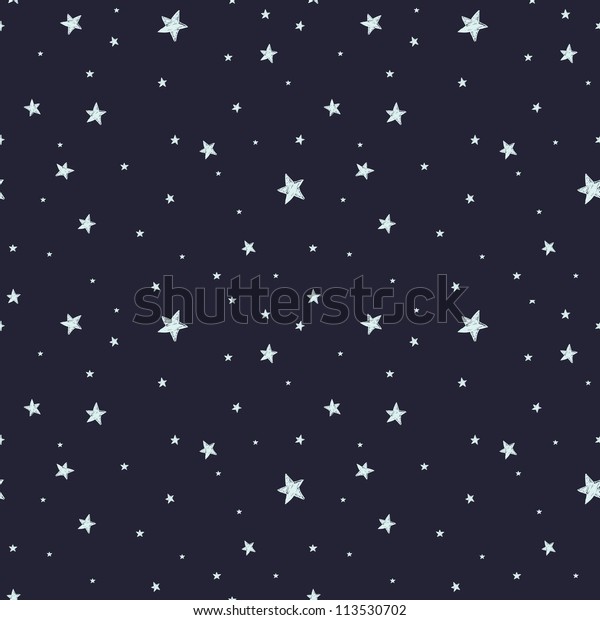 Seamless Pattern Night Sky Stars Vector Stock Vector (Royalty Free ...