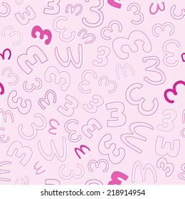 Seamless Pattern Number Three Pink Background Stock Vector (Royalty ...