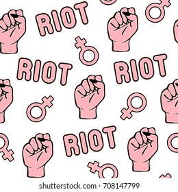 Seamless Pattern Patches Badges Words Riot Stock Vector (Royalty Free ...