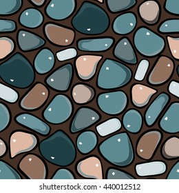 Seamless Pattern Pebble Cobblestone Colorful Vector Stock Vector ...