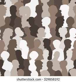 Seamless Pattern People Silhouettes Stock Vector (Royalty Free) 329858192