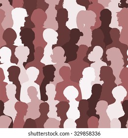 Seamless Pattern People Silhouettes Stock Vector (Royalty Free) 329858192