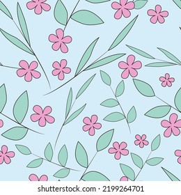 1,178 Seamless design mint background with pink flora Images, Stock ...