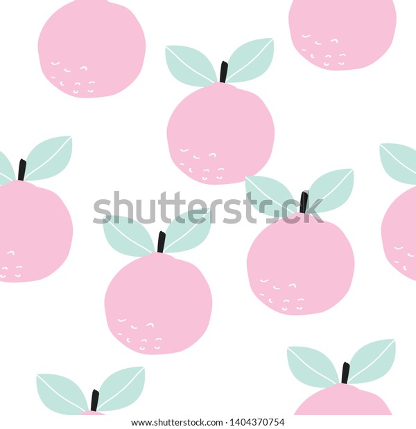 Seamless Pattern Pink Mandarin Vector Illustration Stock Vector ...