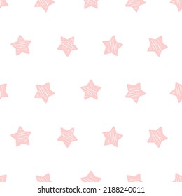 Seamless Pattern Pink Stars White Background Stock Vector (Royalty Free ...