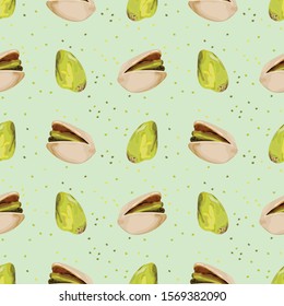 Hand Drawn Vector Seamless Pattern Pistachios Stock Vector (Royalty ...