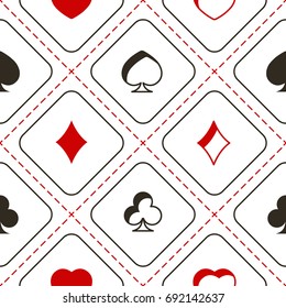 Seamless Pattern Playing Cards Symbols Your Stock Vector (Royalty Free ...