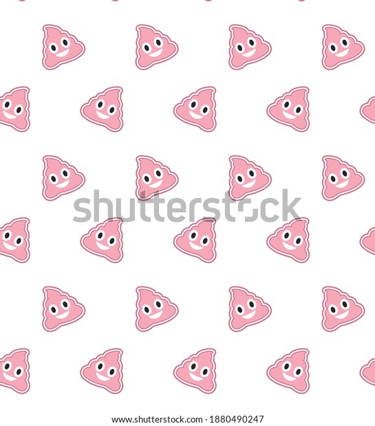Seamless Pattern Poop Icon Emoji Pink Stock Vector (Royalty Free ...