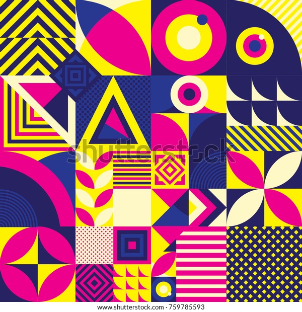 Seamless Pattern Pop Colorful Abstract Geometric Stock Vector (Royalty ...