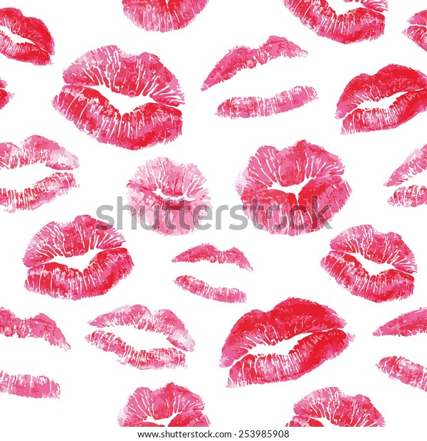 Motif harmonieux - lèvres rouges bises, : image vectorielle de stock ...