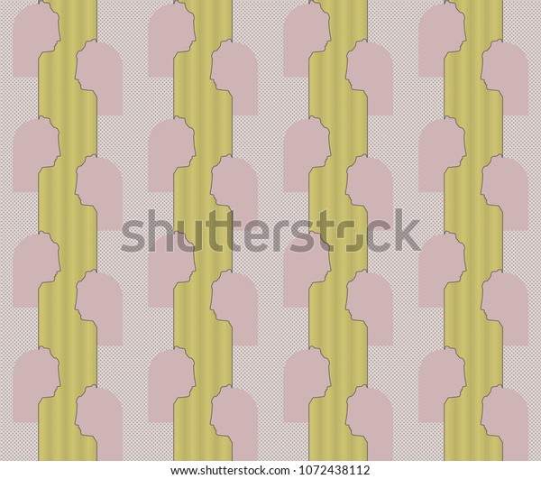 Seamless Pattern Repetitive Woman Face Profile Stock Vector (Royalty ...